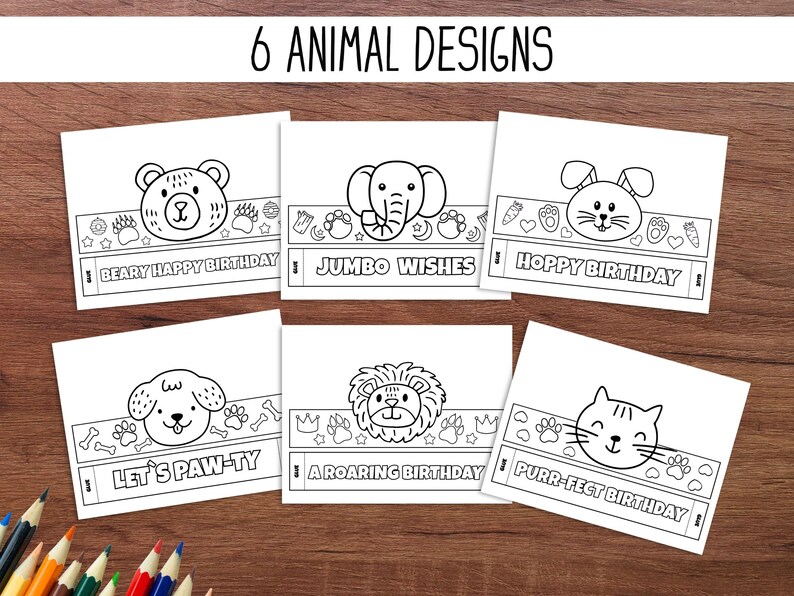 Printable Birthday Crown, Animal Paper Crown Craft, Kids Birthday ...