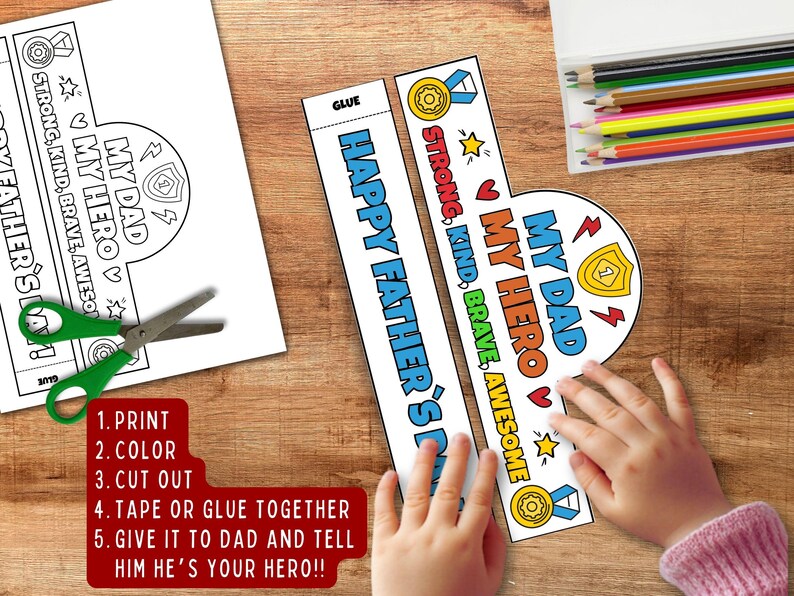 Printable Fathers Day Craft, Fathers Day Paper Crown, Fathers Day Craft ...
