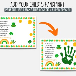 St Patricks Day Handprint Craft, Saint Patrick Handprint Art, Handprint ...
