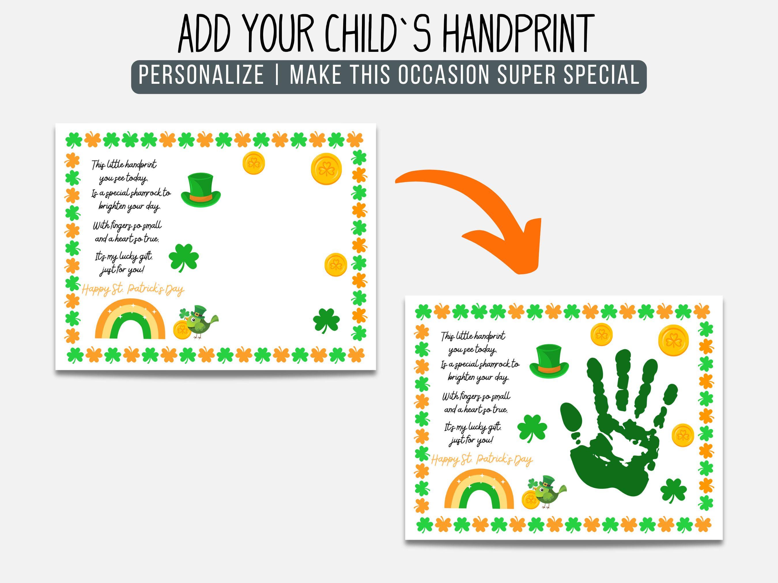 St Patricks Day Handprint Craft, Saint Patrick Handprint Art, Handprint ...