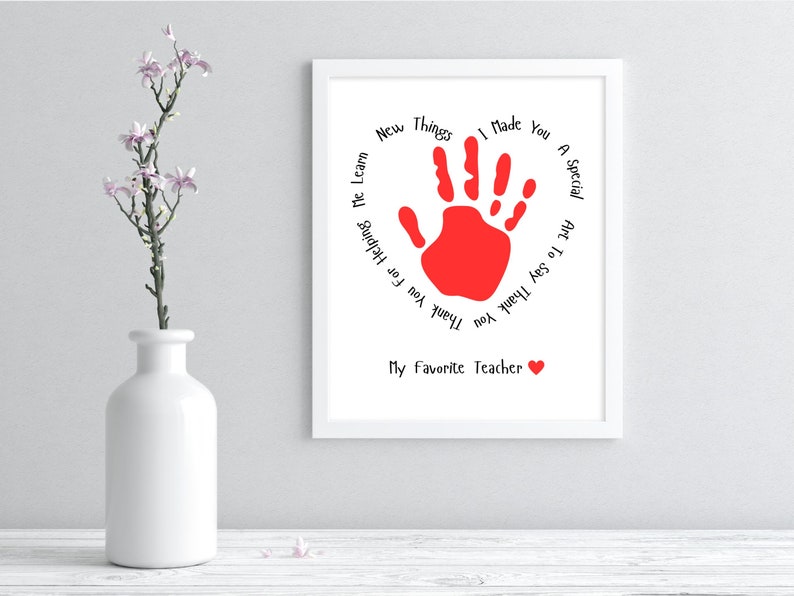 Teacher Appreciation Handprint Art, Handprint Gift, Teacher ...
