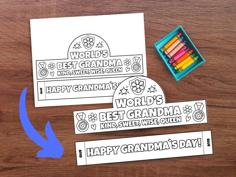 Grandparents Day Craft: Printable Grandma Crown (PDF Printables) - Etsy