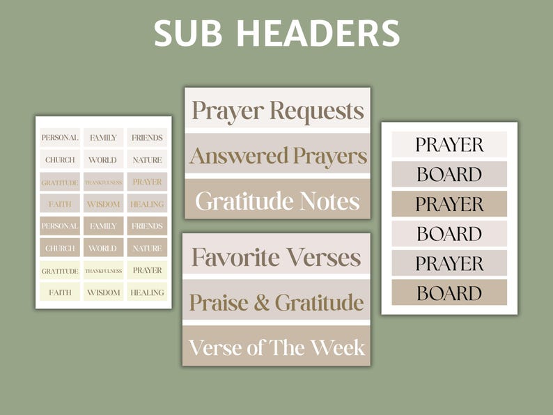 Prayer Board Kit Printable, Prayer Vision Board, Prayer Board Template ...