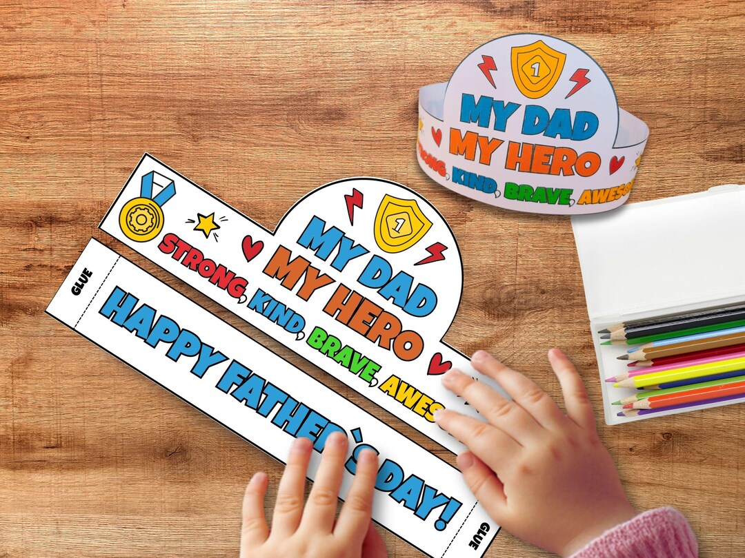 Printable Fathers Day Craft, Fathers Day Paper Crown, Fathers Day Craft ...