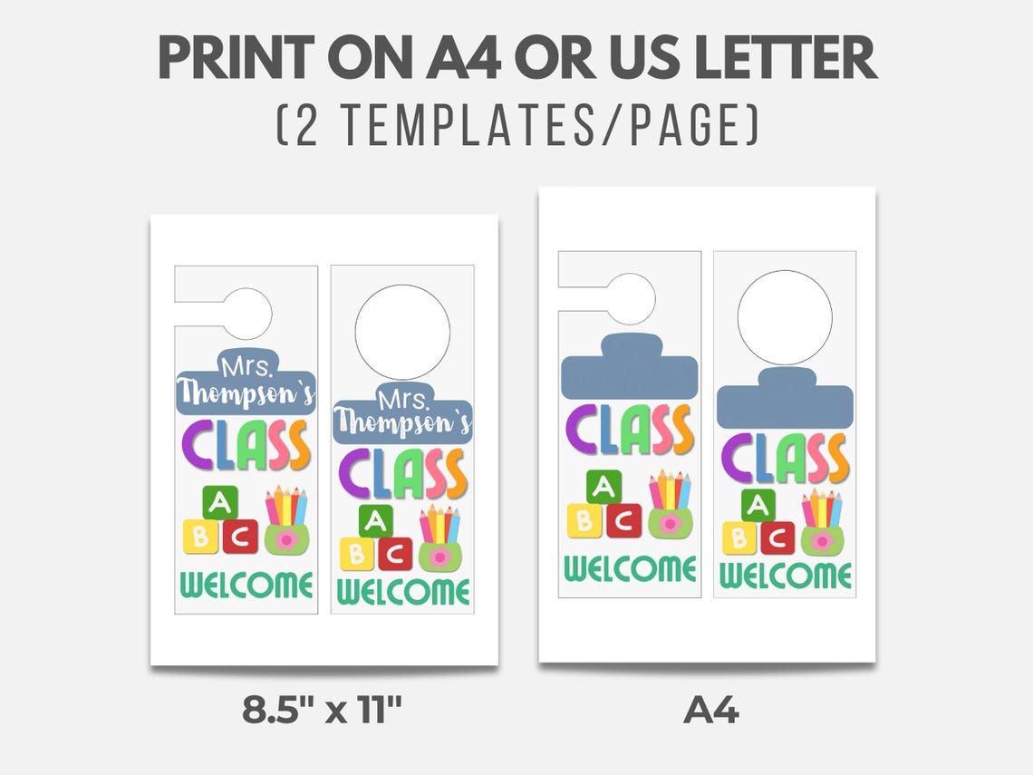 Editable Teacher Door Hanger Template: Back to School Sign (PDF ...