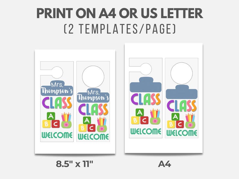 Editable Teacher Door Hanger Template: Back to School Sign (PDF ...