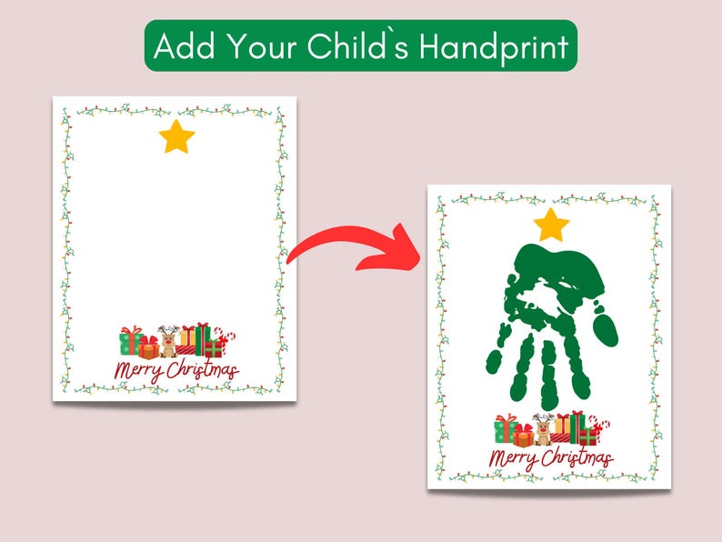 Christmas Tree Handprint Craft, Holiday Handprint, Christmas Handprint ...