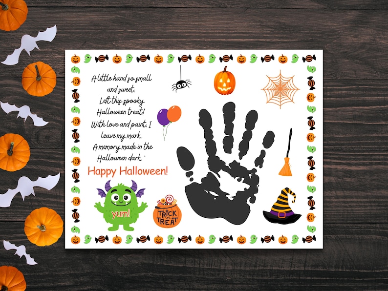 Halloween Handprint Craft Template: Preschool Classroom Keepsake ...