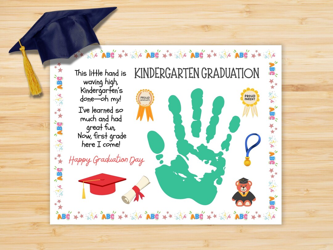 Kindergarten Graduation Handprint Craft, Graduation Handprint Poem ...