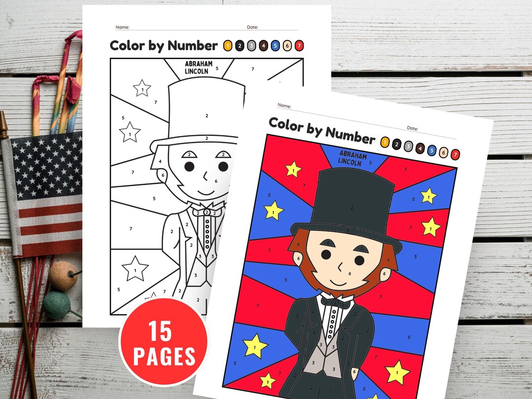 Presidents Day Color by Number, Presidents Day Activities, Presidents ...