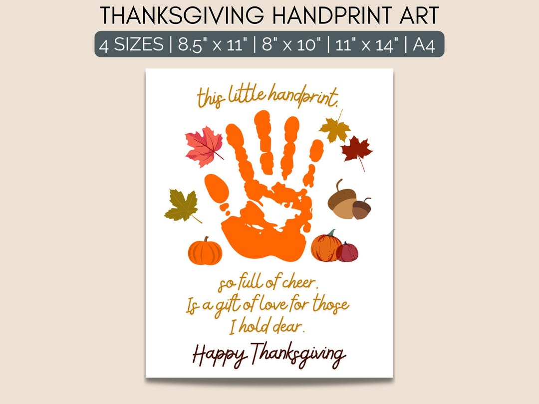 Thanksgiving Handprint Craft, Thanksgiving Fall Autumn Handprint Art ...