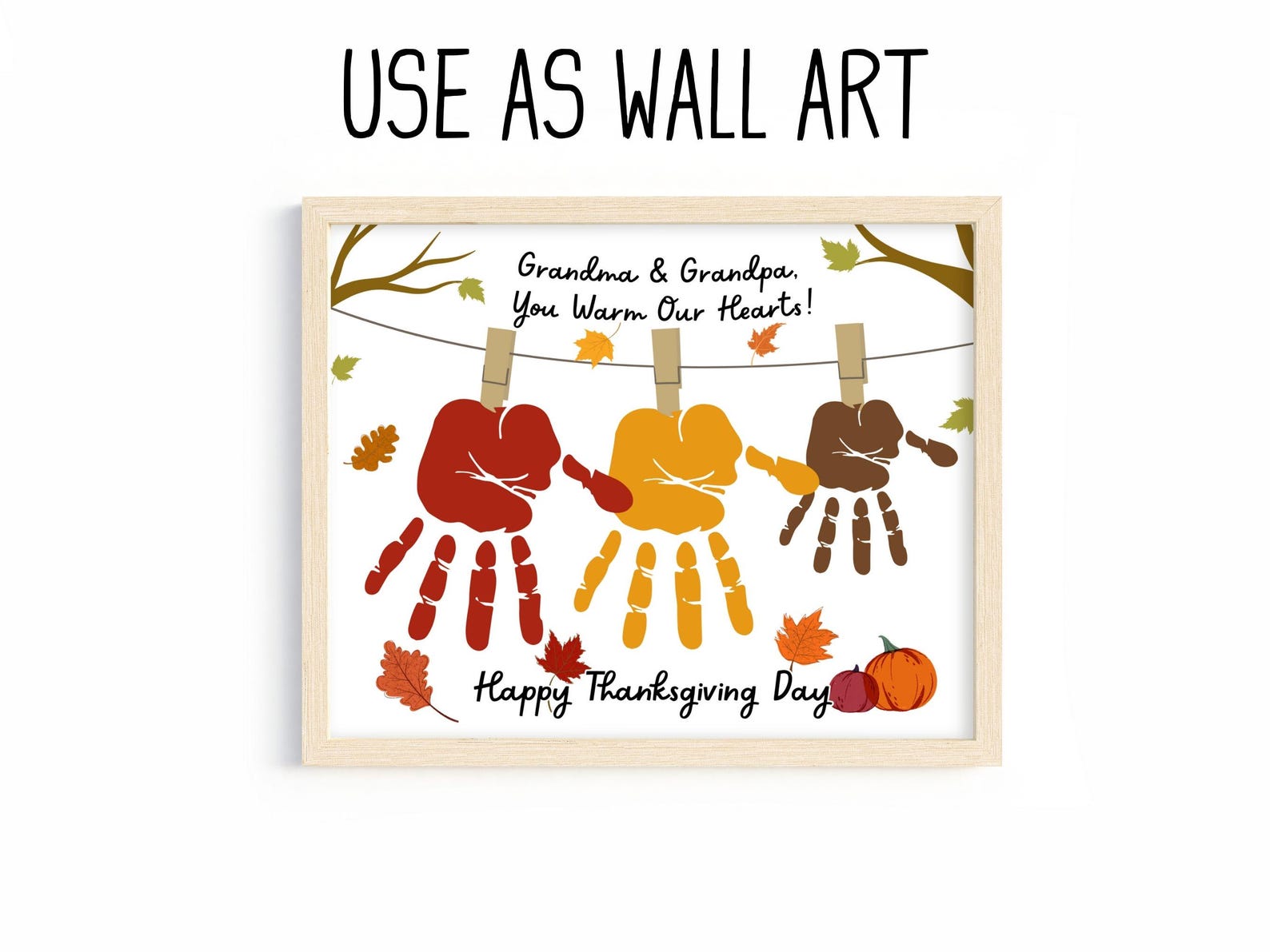 Thanksgiving Handprint Craft: Fall Keepsake Art (printable PDF) - Etsy