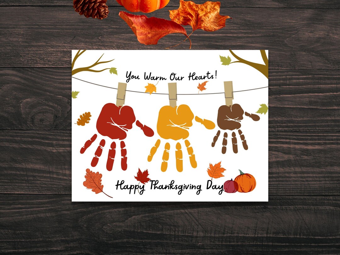 Thanksgiving Handprint Craft: Fall Keepsake Art (printable PDF) - Etsy