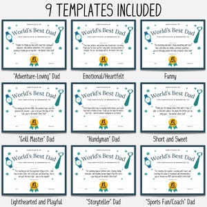 World's Best Dad Certificate, Father's Day Certificate, Best Dad Ever ...