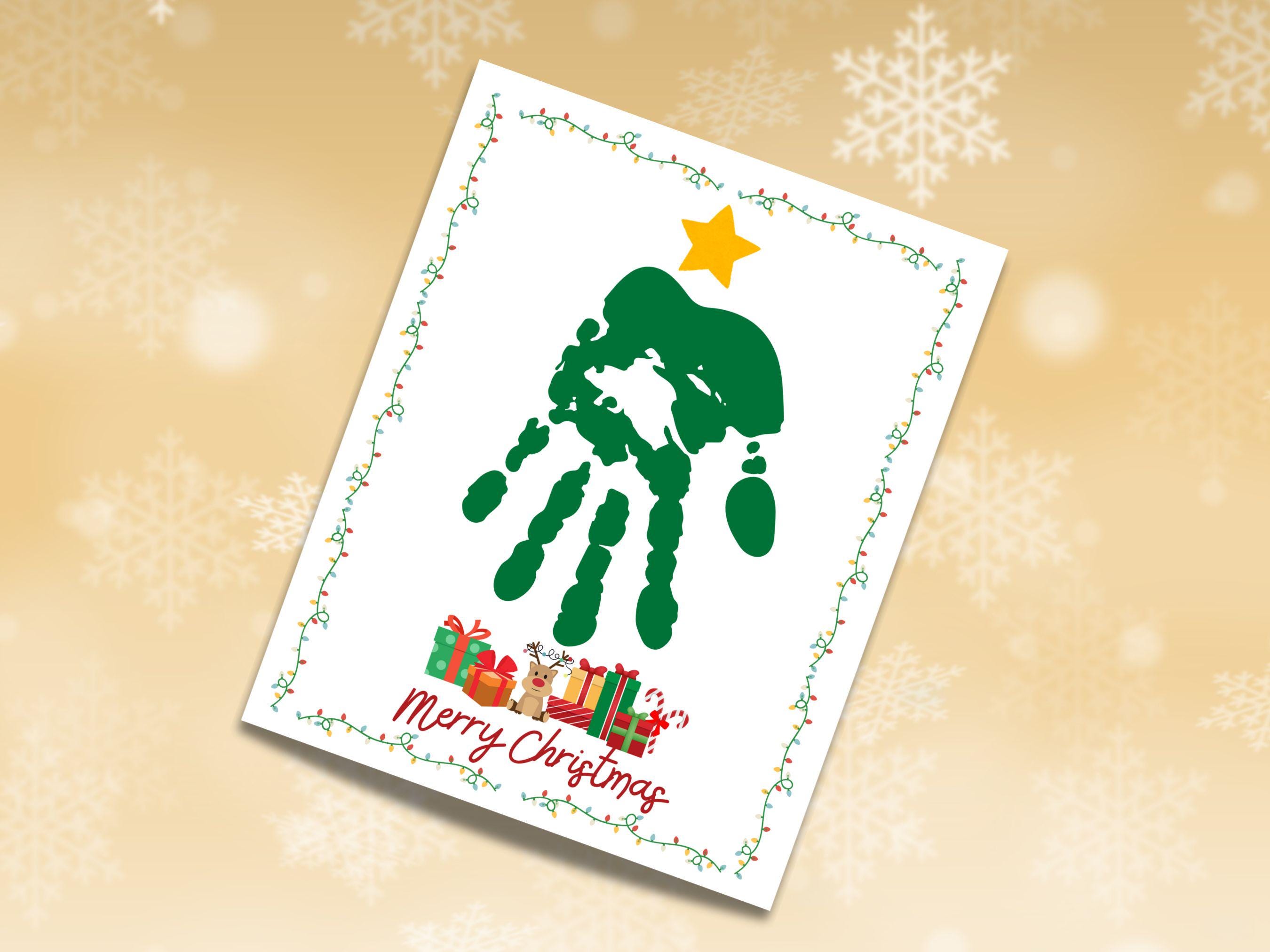 Christmas Tree Handprint Craft, Holiday Handprint, Christmas Handprint ...