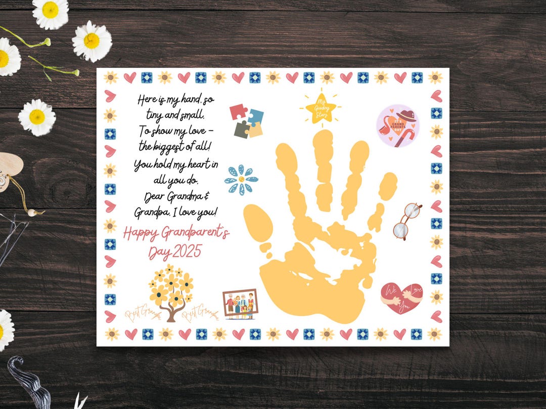 Grandparents Day Handprint Craft, Handprint Art Keepsake, Handprint ...