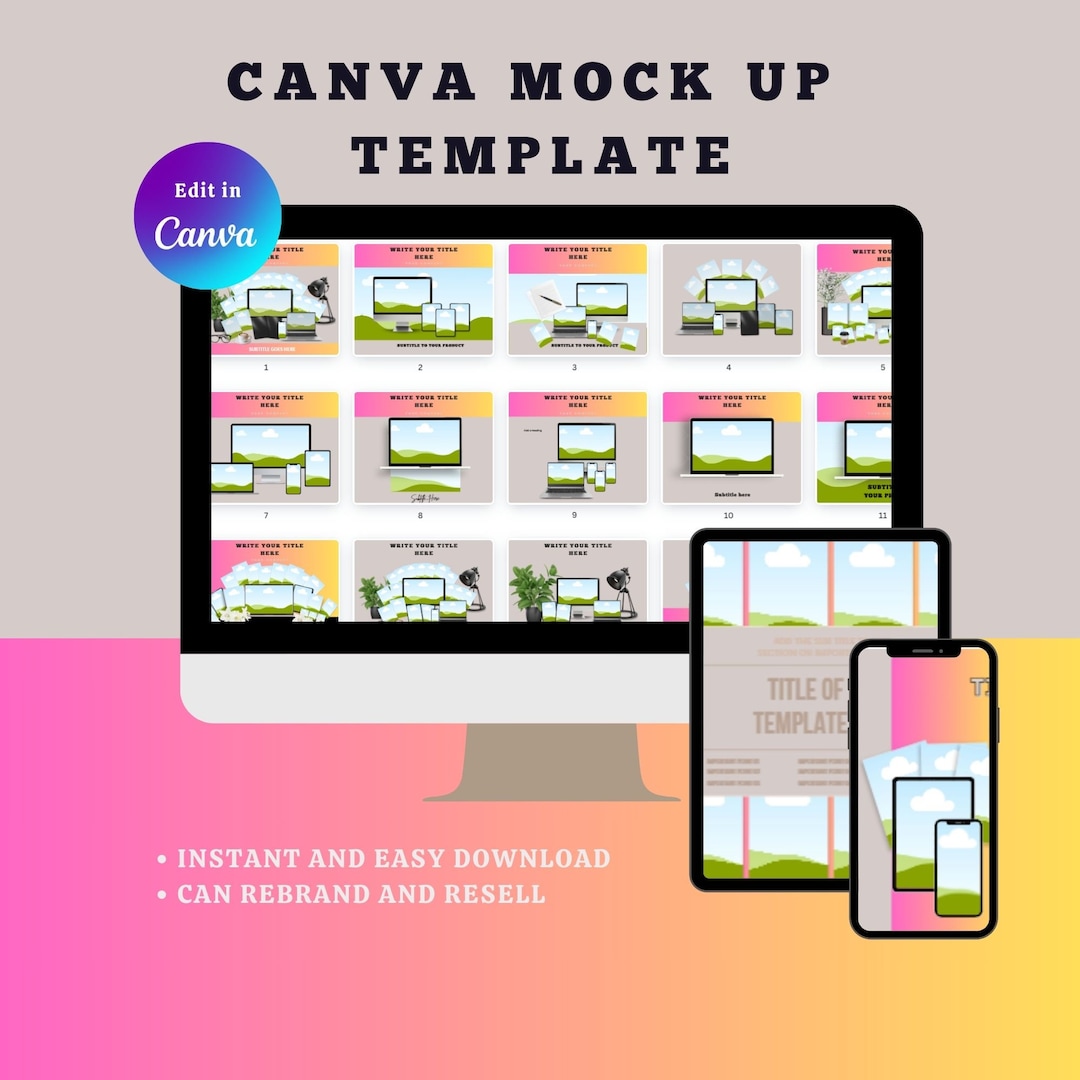 Canva Mock up Templates - Etsy