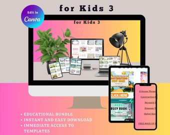 Educational Busy Book Bundle for Kids Activity Book Template Editable ...