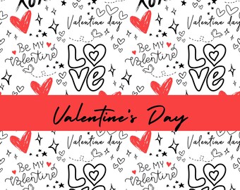 Valentine's Day Xoxo- Seamless Pattern, Paper, Wall Paper, Black and ...