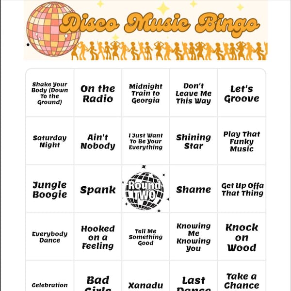 Disco Bingo Card - Etsy UK
