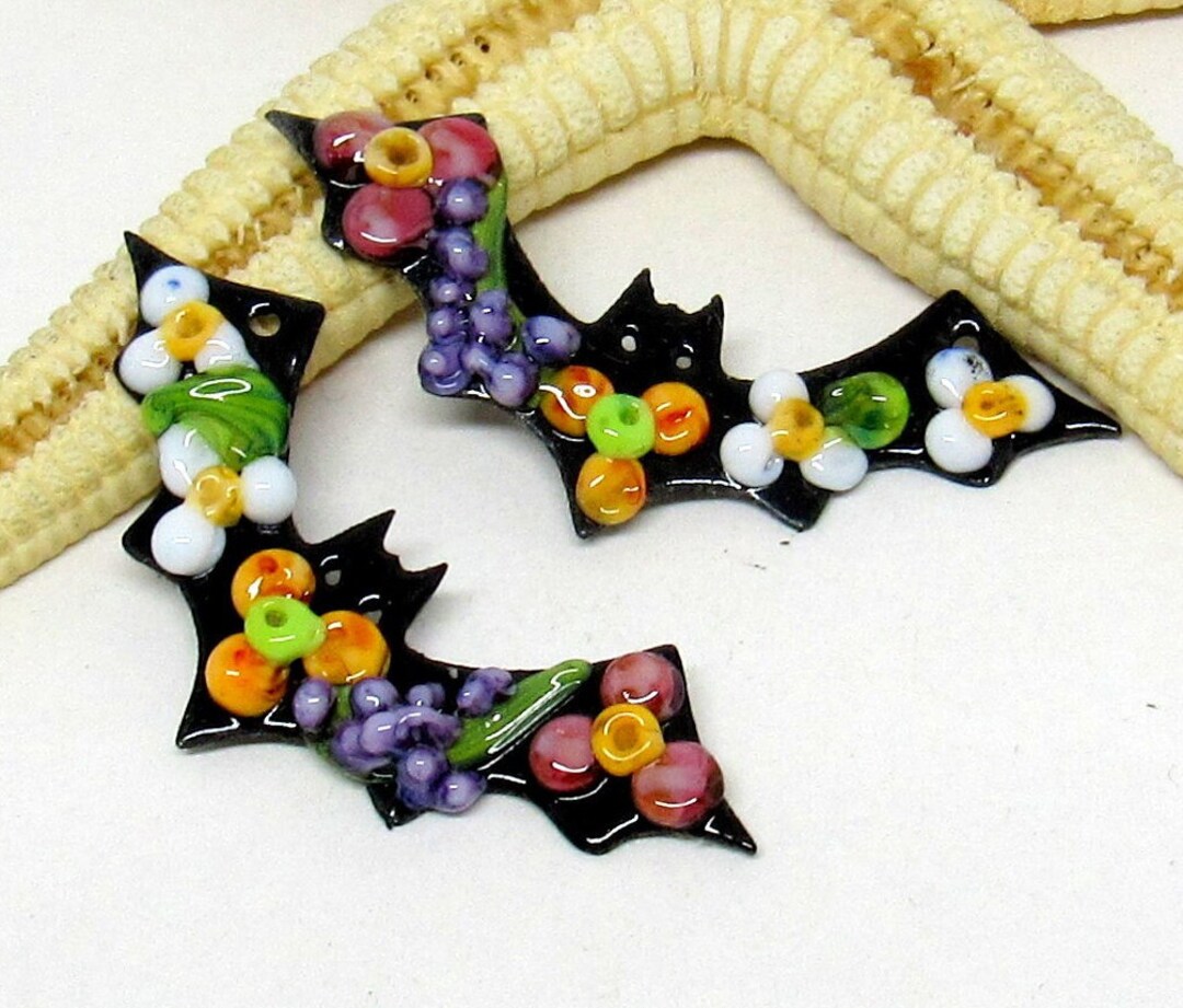 2 Copper-bats Enameled, 40mm X 15mm, Components for Jewelry Making, MTO ...