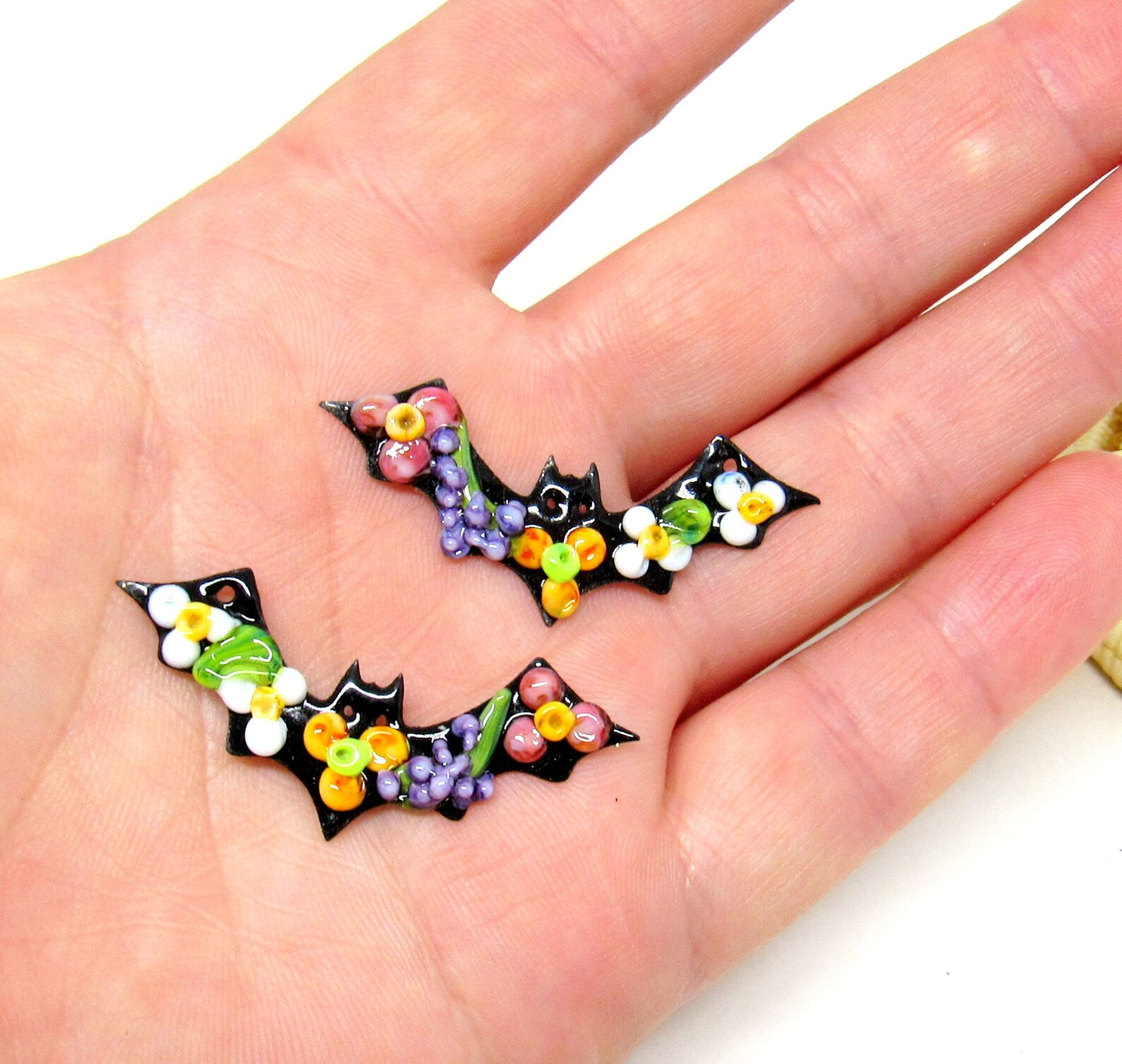 2 Copper-bats Enameled, 40mm X 15mm, Components for Jewelry Making, MTO ...