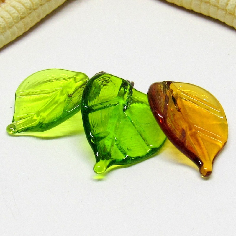 Lampwork Leaves - Etsy