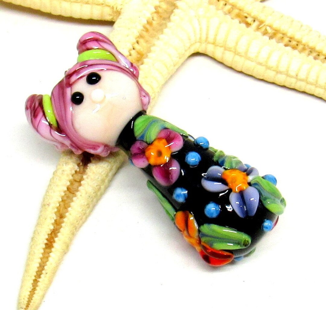 Glass Flower Fairy, Angel, as Bead or Pendant, Lampwork, Muranoglass ...
