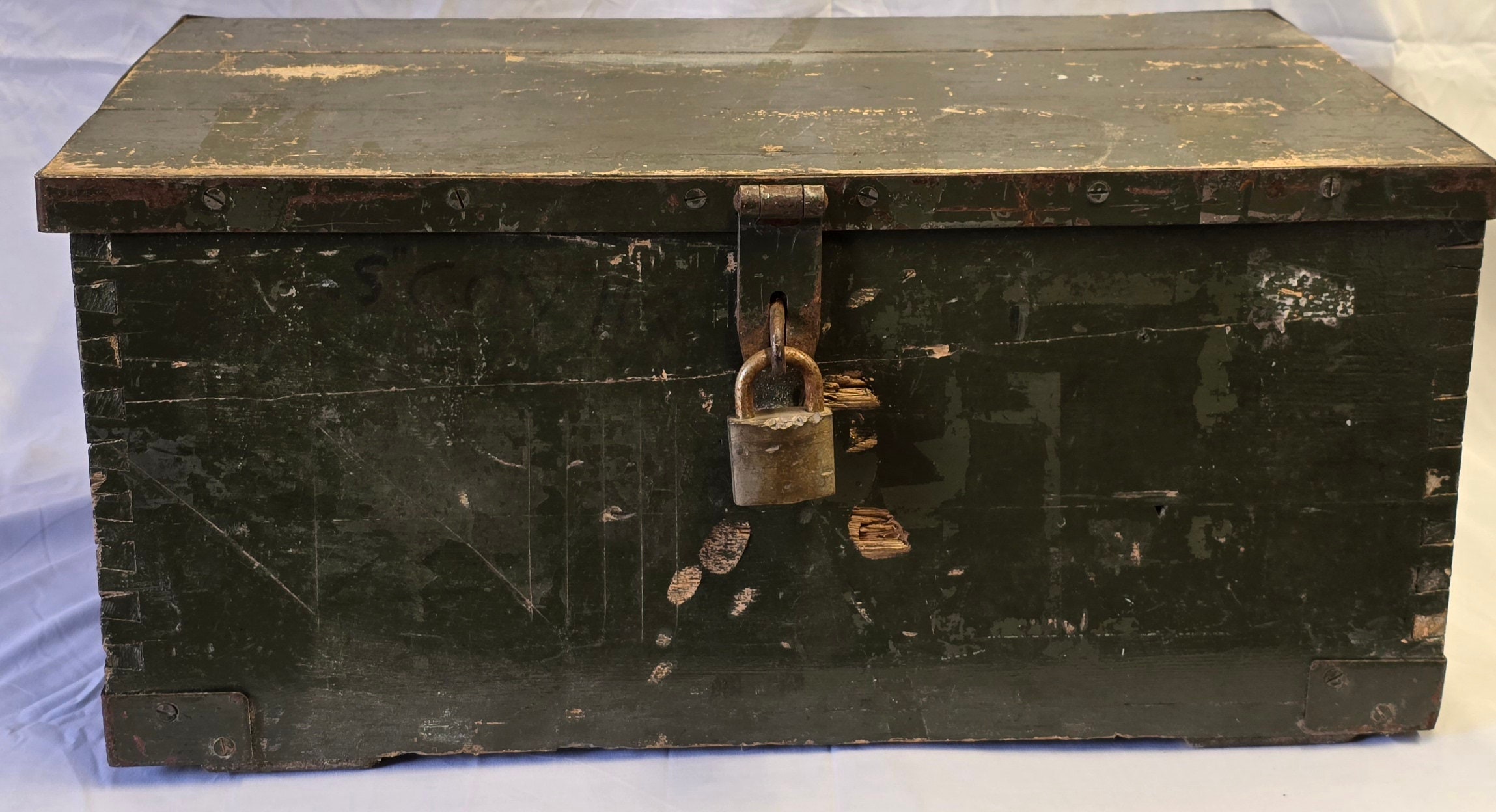 Rare Find, Vintage World War II Military Trunk, Rustic Wood, Upcycling ...