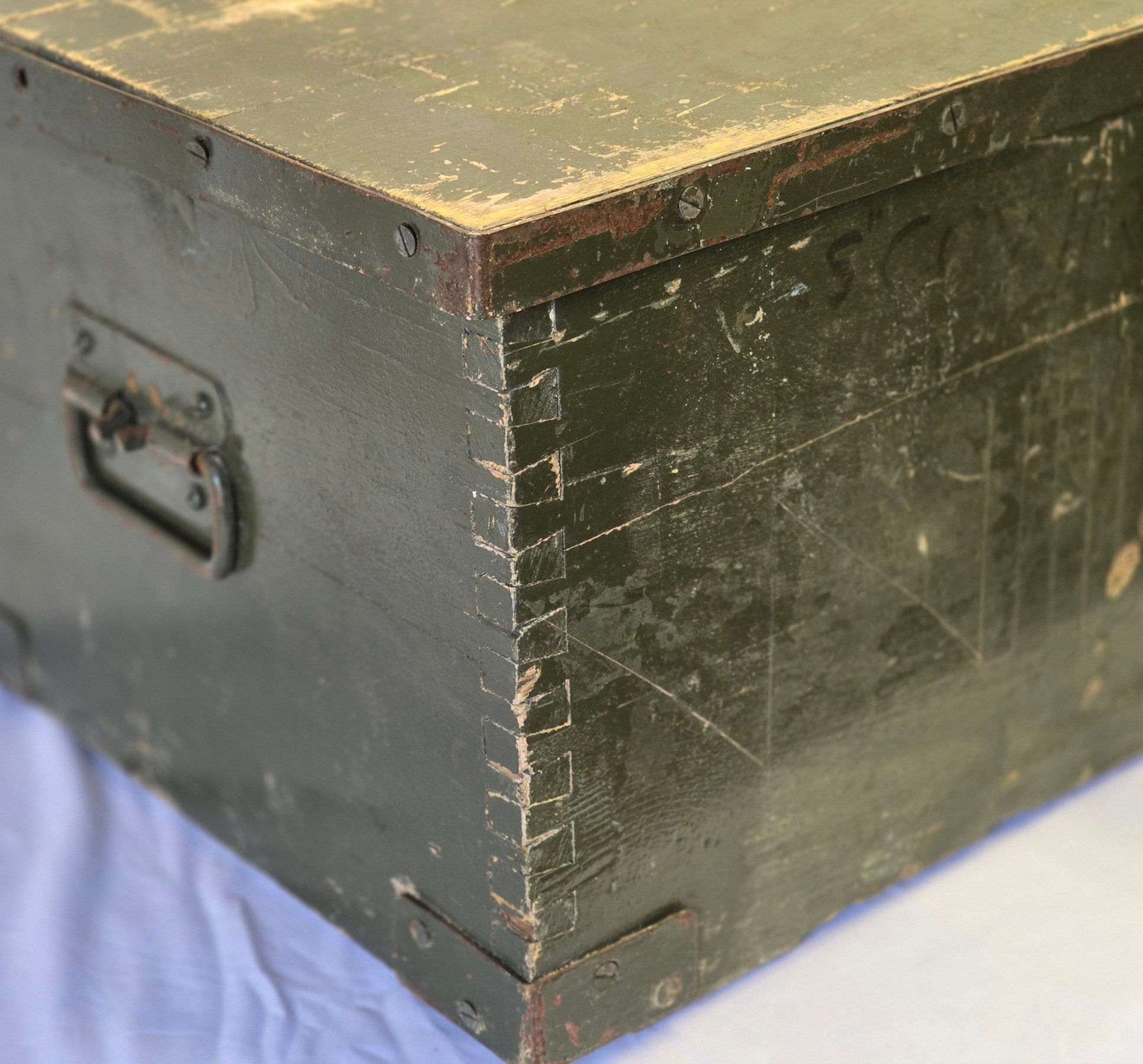 Rare Find, Vintage World War II Military Trunk, Rustic Wood, Upcycling ...