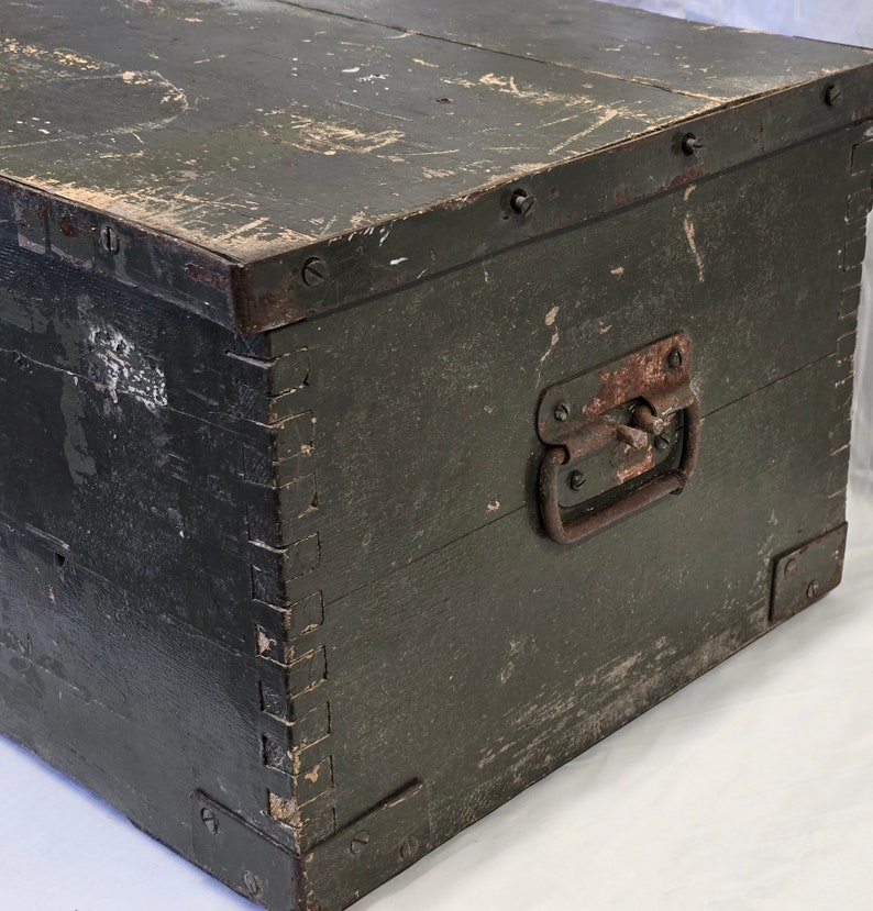 Rare Find, Vintage World War II Military Trunk, Rustic Wood, Upcycling ...