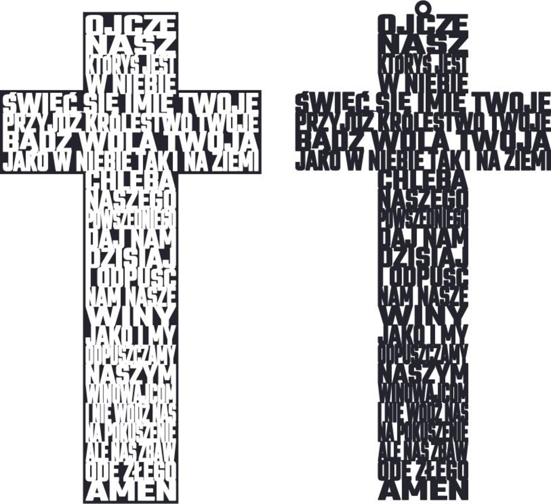 Catholic Lord's Prayer Our Father Cross Image Laser Cut and Engraved ...