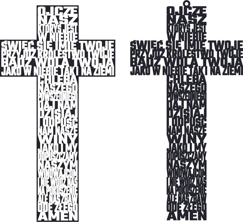 Our Father Cross, Catholic Lord's Prayer Our Father Cross Image - Laser ...