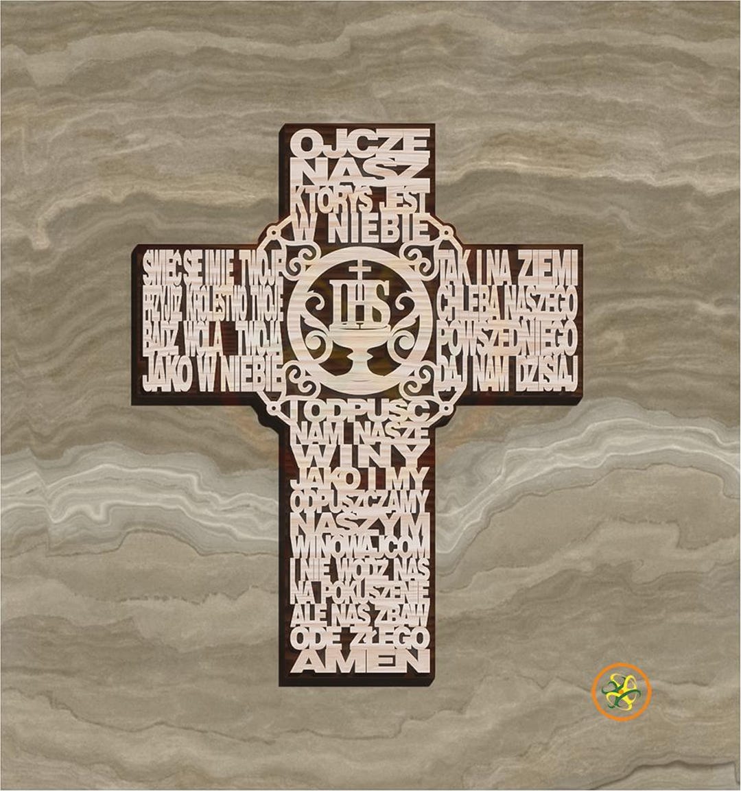 Cross Our Father IHS Catholic Lord's Prayer Our Father Cross Image ...