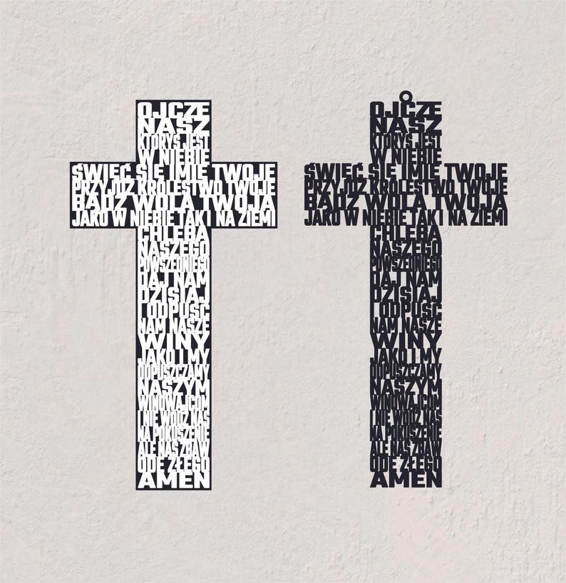 Our Father Cross, Catholic Lord's Prayer Our Father Cross Image - Laser ...