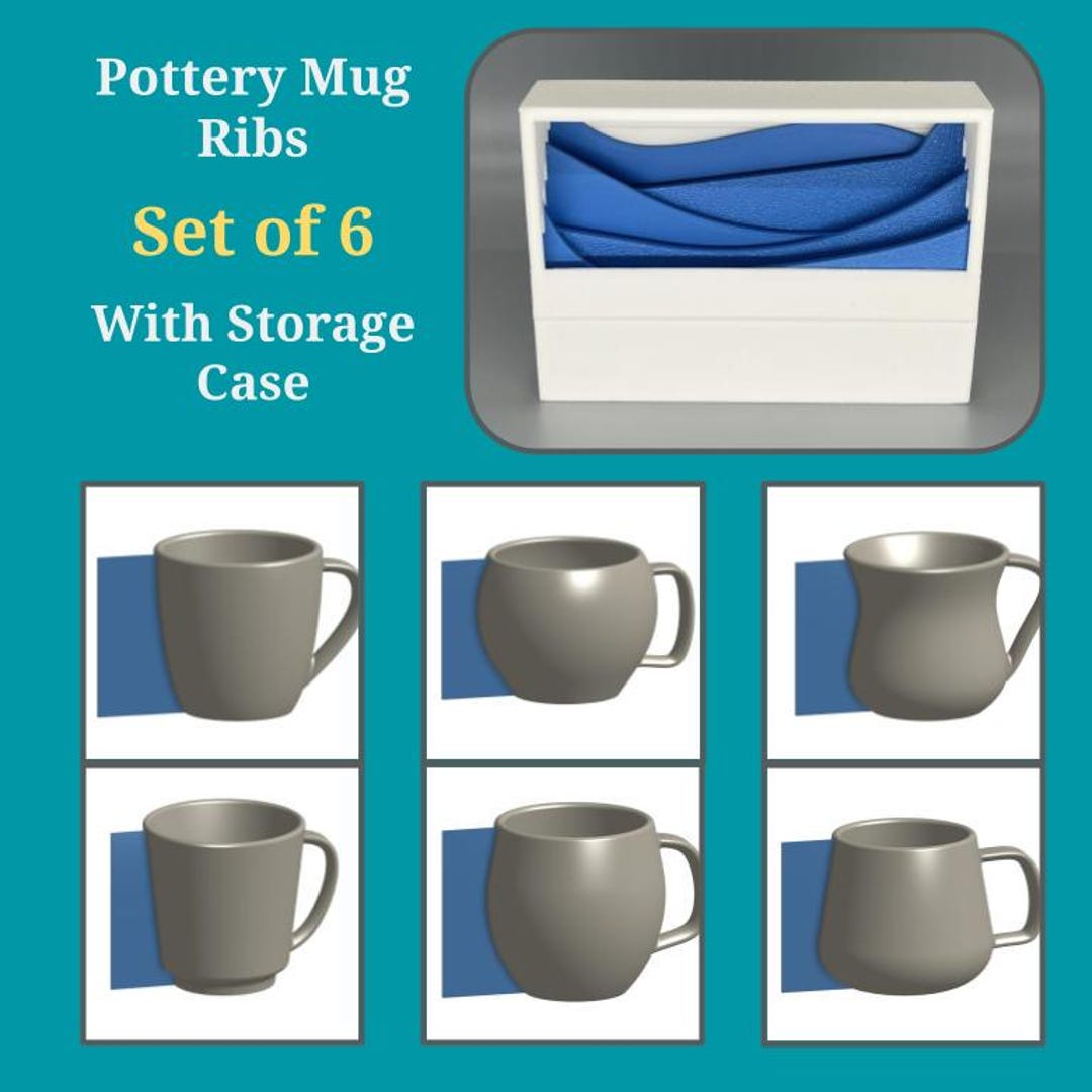Pottery Ribs for Mugs With Case, Set of 6, Plastic Clay Shaping Tool ...