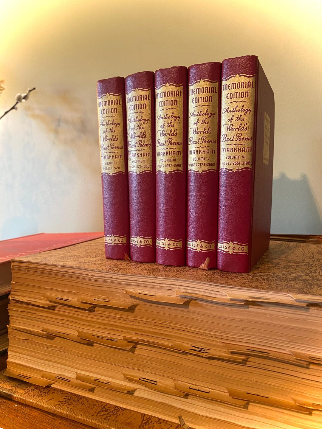 Anthology of the Worlds Best Poems Book Set.by Edwin Markham.pretty Red ...