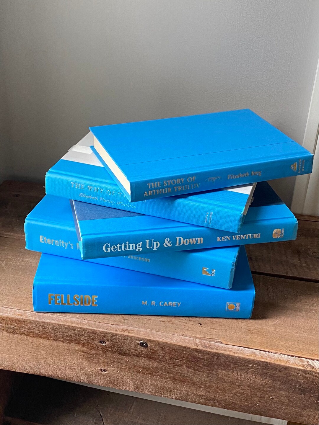 Blue Book Stack Bundle for Apartment Bookshelf Decor. Aesthetic Room ...