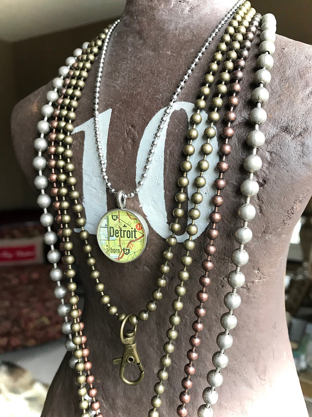 Pewter Chain Necklace for Men or Women. Chunky Necklace Chain. Neutral ...