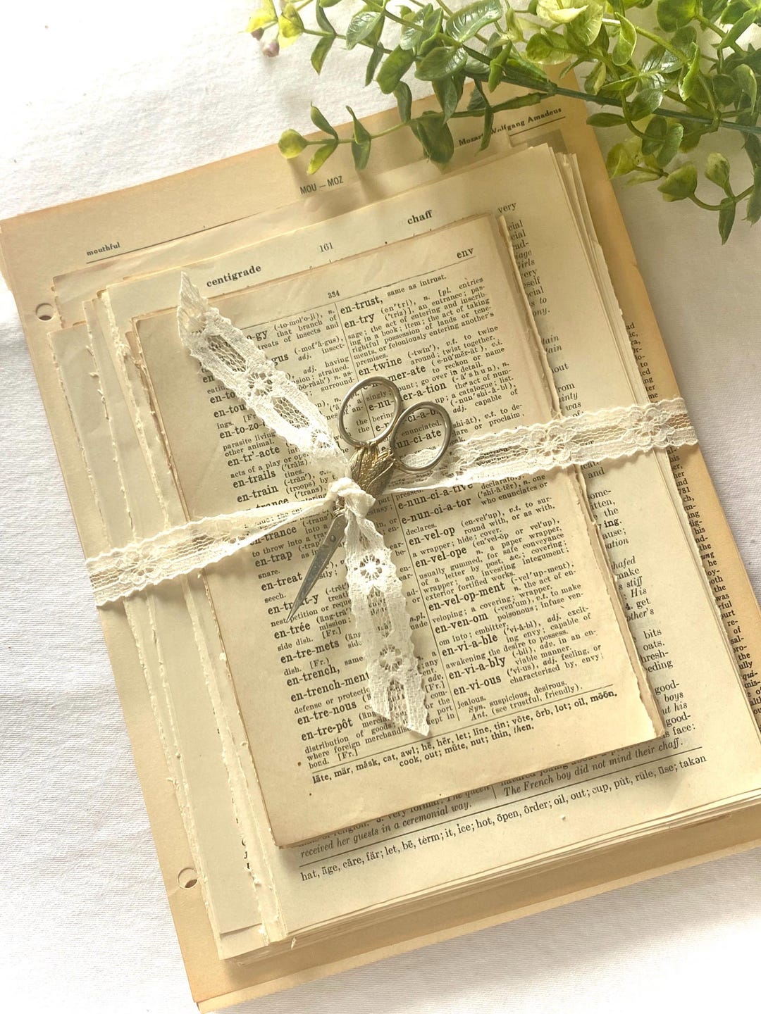 Large 150 Piece Vintage Dictionary Pages Kit for Junk Journaling ...