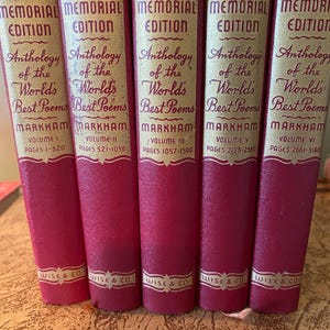 Anthology of the Worlds Best Poems Book Set.by Edwin Markham.pretty Red ...