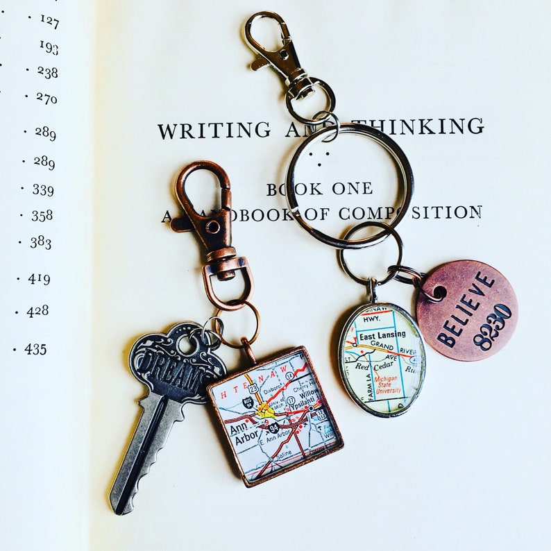 Personalized Map Necklace or Keychain.personalized | Etsy