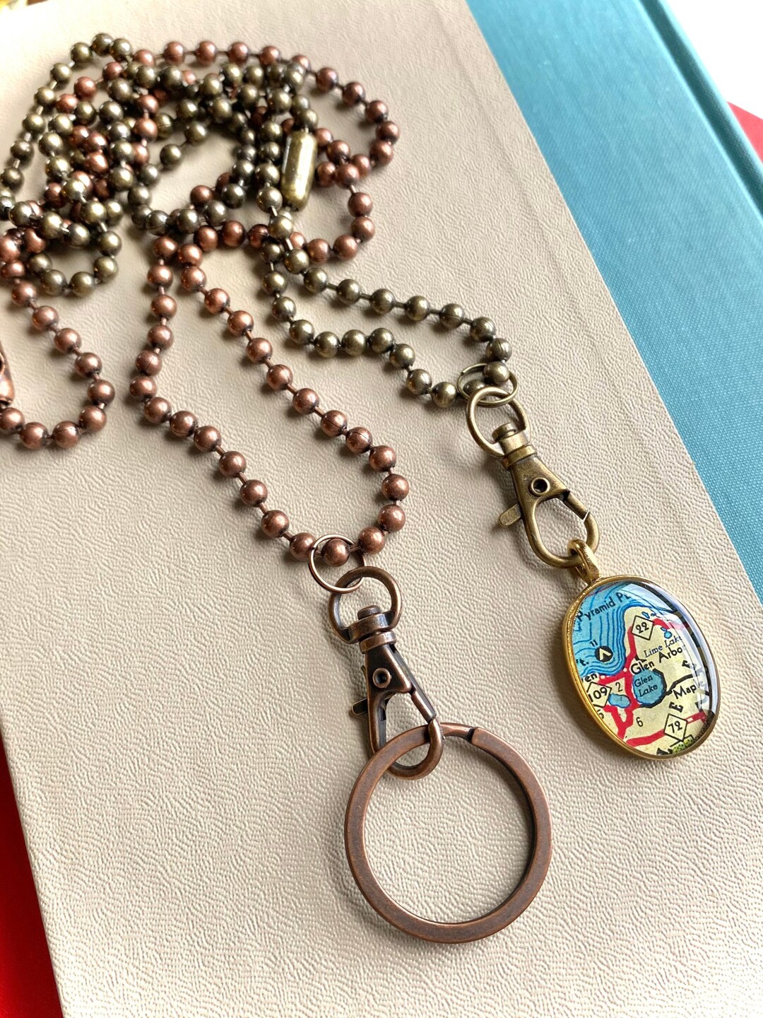BRASS Chunky Ball Chain. Charm Holder Necklace. Glasses Holder Necklace ...