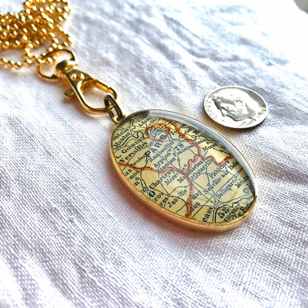 Map Necklace - Etsy