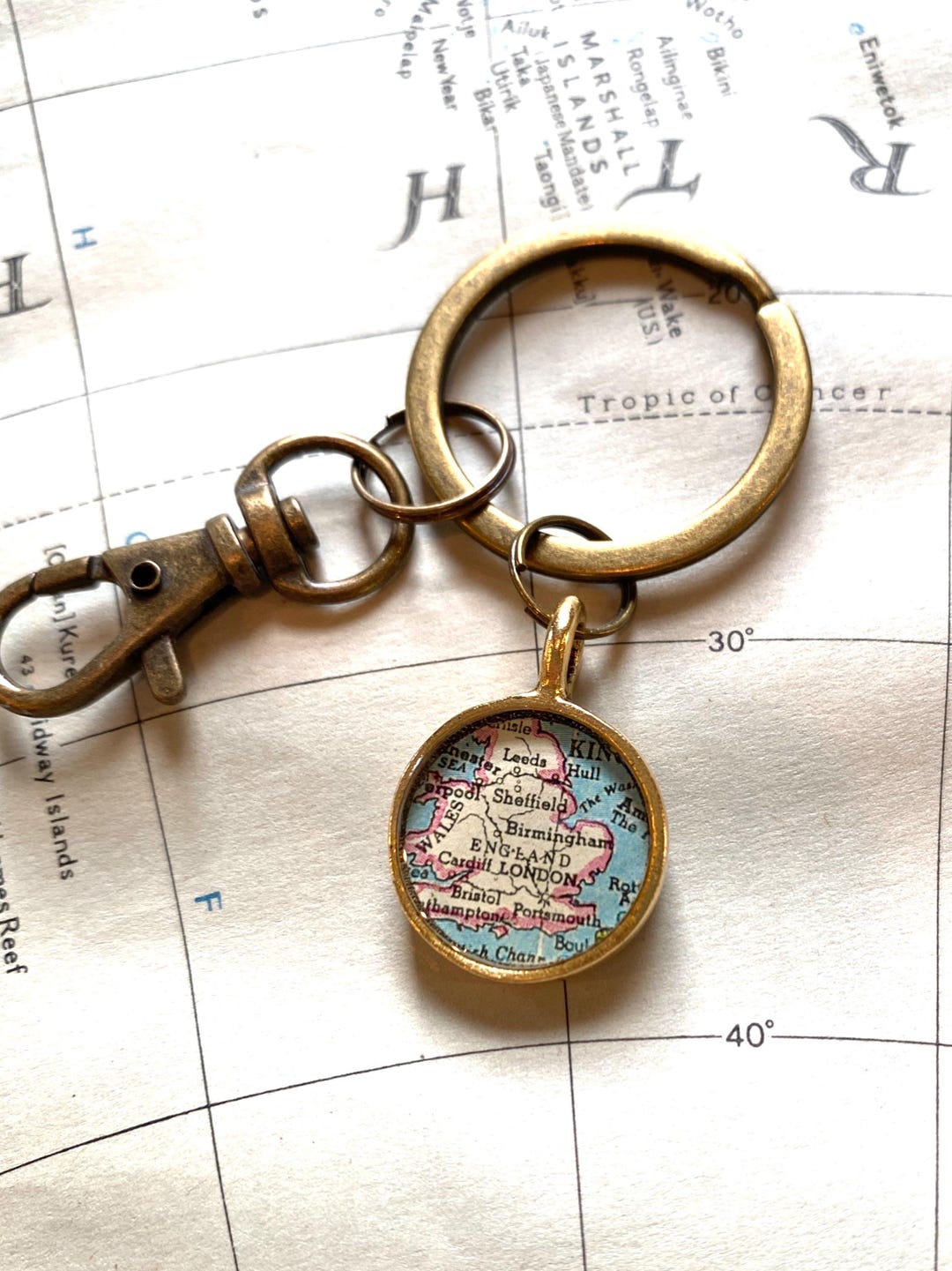 London England Map Keychain for Women. Artisan Handmade Christmas Gift ...