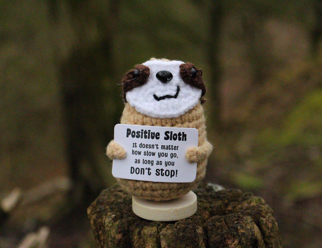 Handmade Crochet Positive Sloth - Etsy