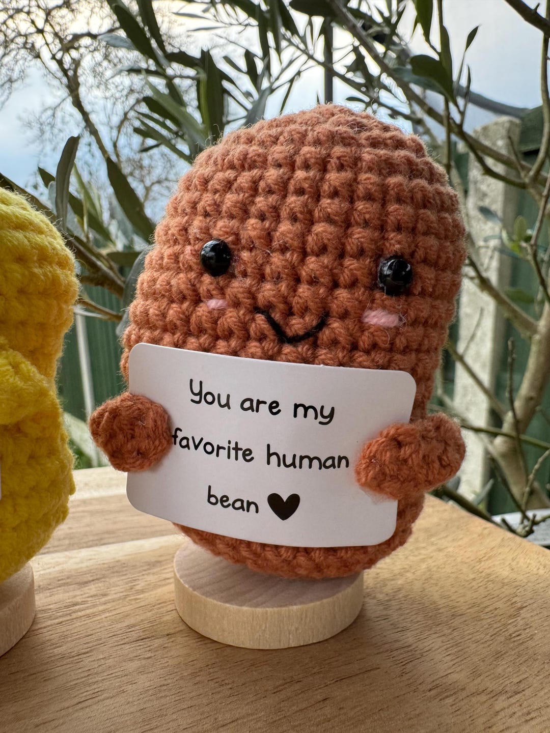 Handmade Crochet Brown “you Are My Favourite Human Bean” - Etsy