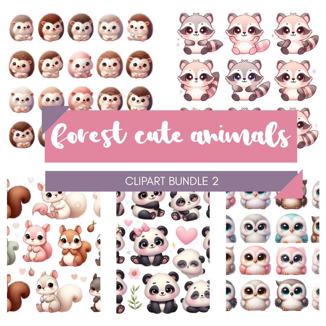 Forest Animals Clipart Bundle 2 (digital Download) - Etsy