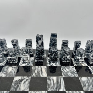 Black and Grey Marble Chess Set - Etsy