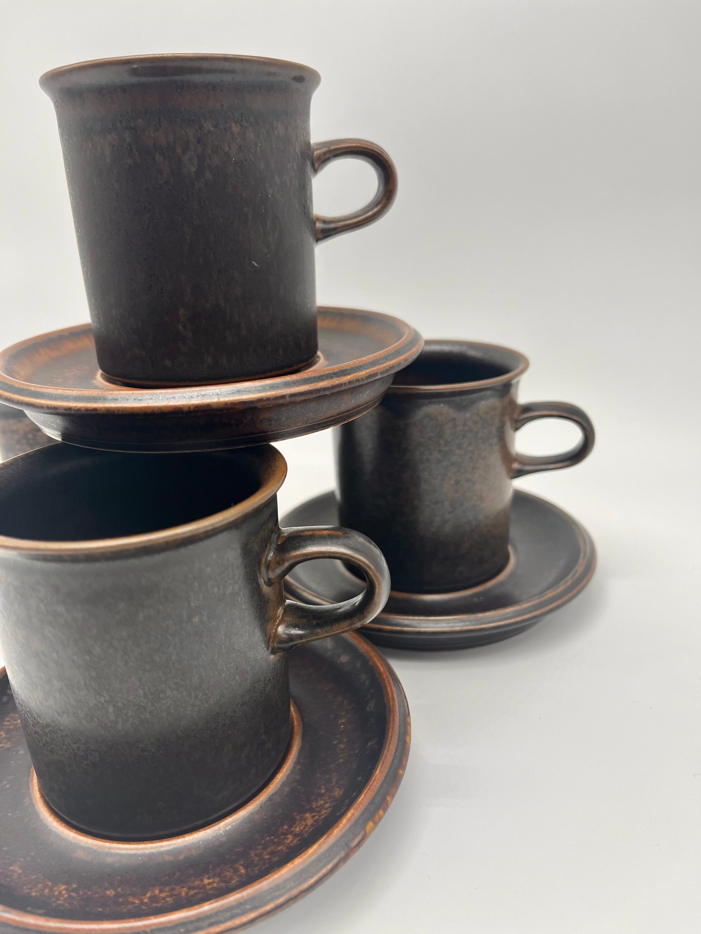Arabia of Finland Ruska Demitasse Cups & Saucers Set of 4 - Etsy